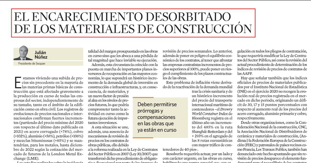 Subida de Precios en el sector de la construcción | Noticias | Acodar Constructores